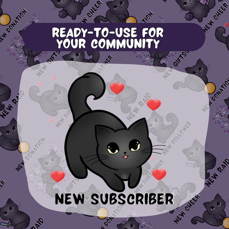 Animated Cat Twitch Alerts Bundle New Subscriber, Follower, Donation ...