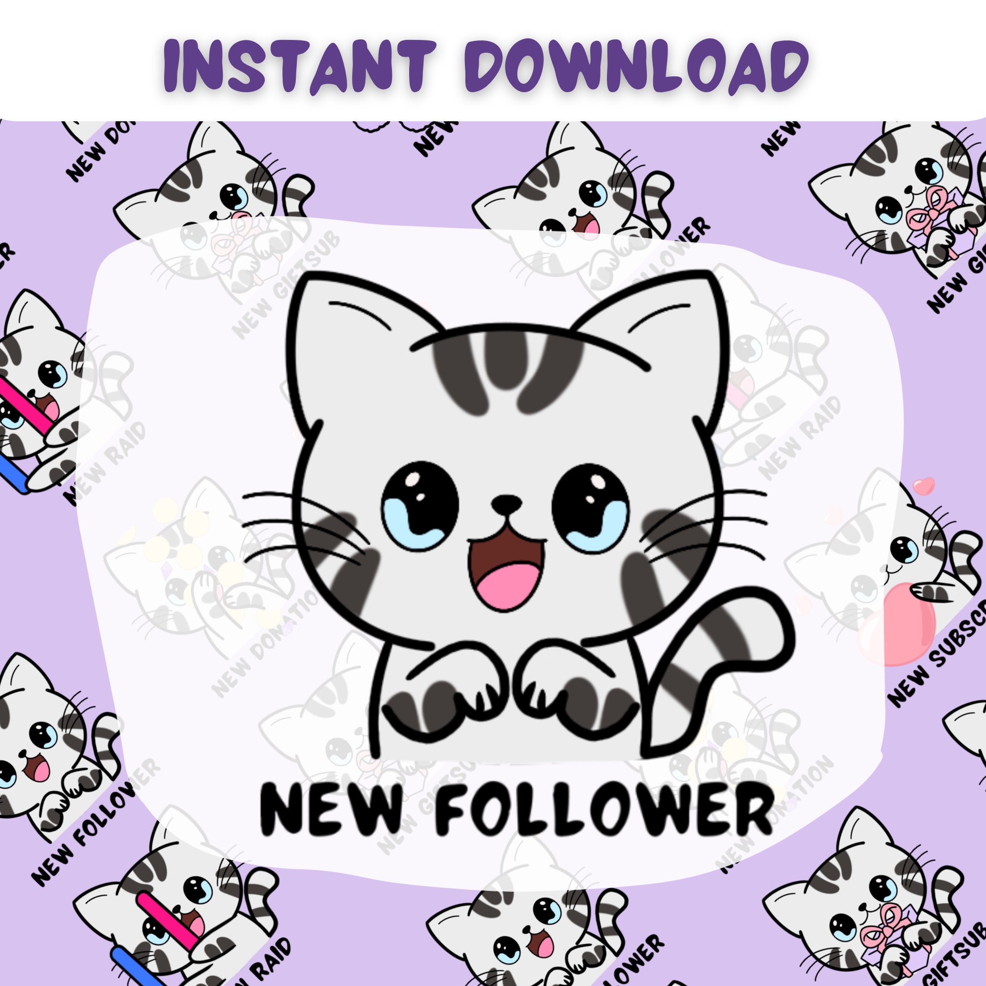 6 Tabby Cat Alerts New Follower Donation Sub and More - Etsy