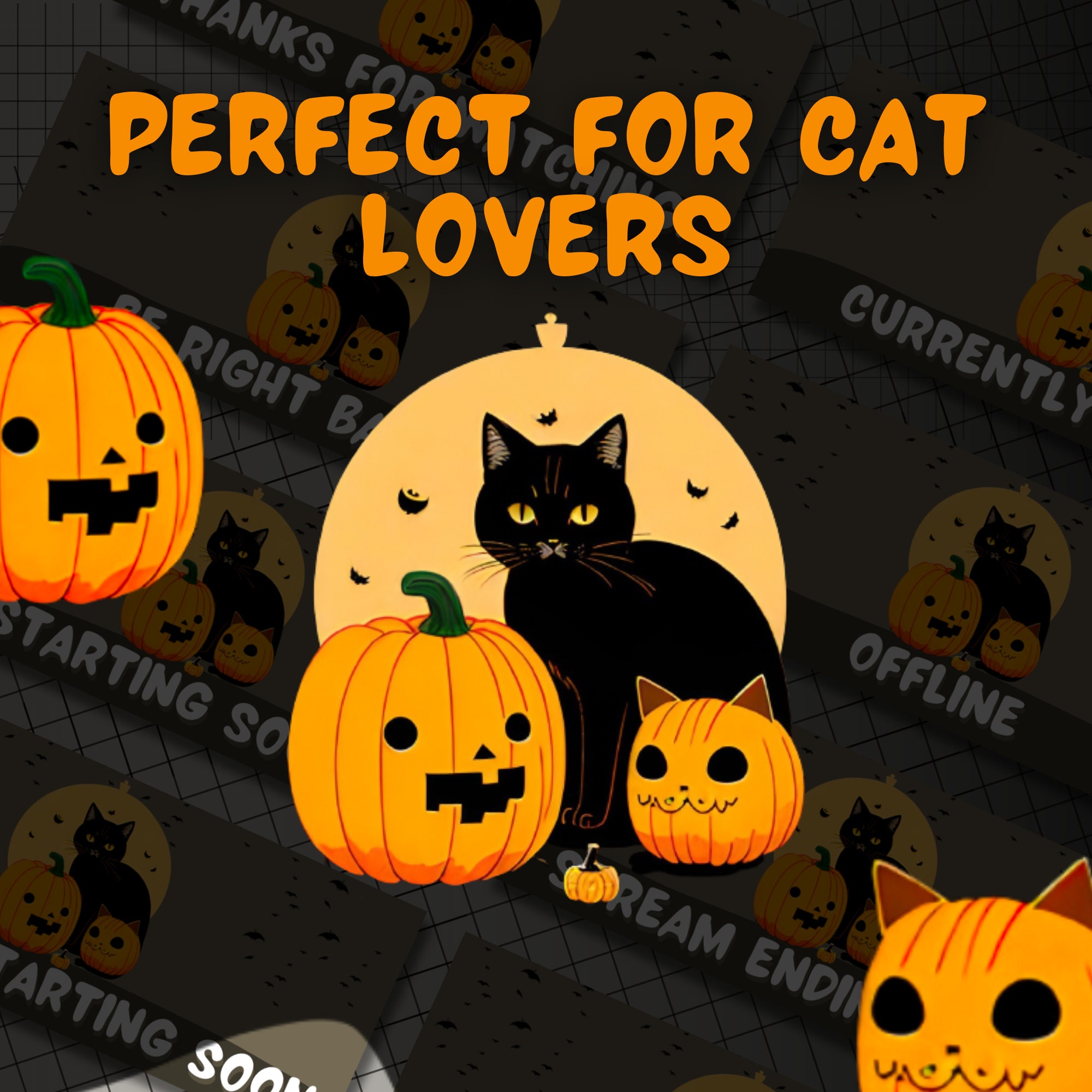 Halloween Twitch and Discord Banners 8 Animated & Static Banners Black ...