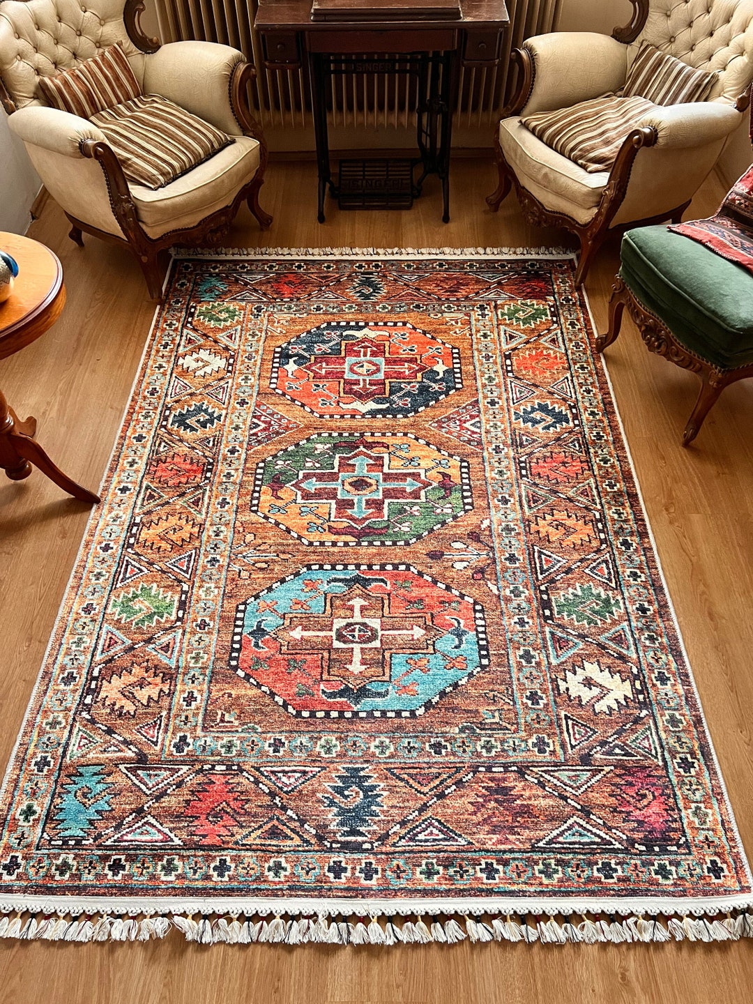Turkish Rug 8x10, Colorful Rug, Area Rug 8x10, Oushak Rug 8x10, Kilim ...