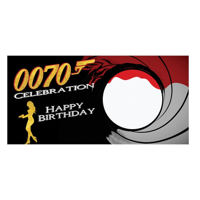 James Bond Birthday Banner: Personalized Photo, 3'x6' (digital Download ...
