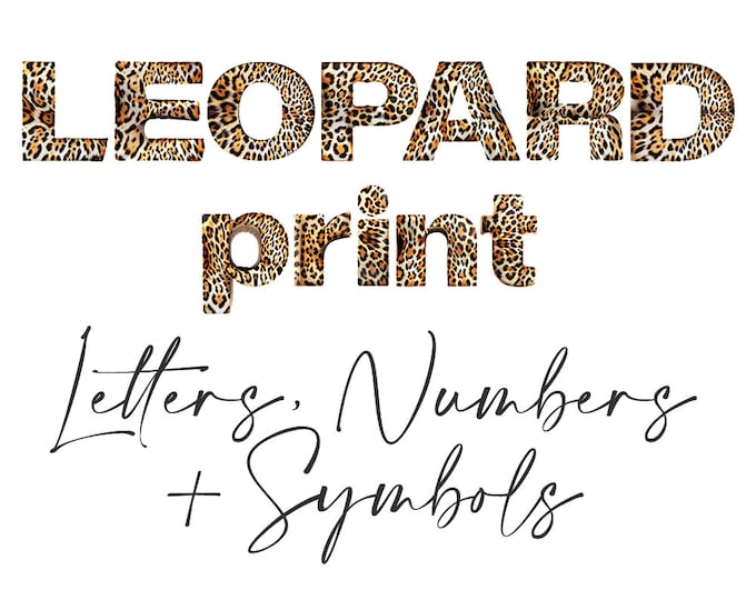 Leopard Print Letters and Numbers, Leopard Print Alphabet, Leopard ...