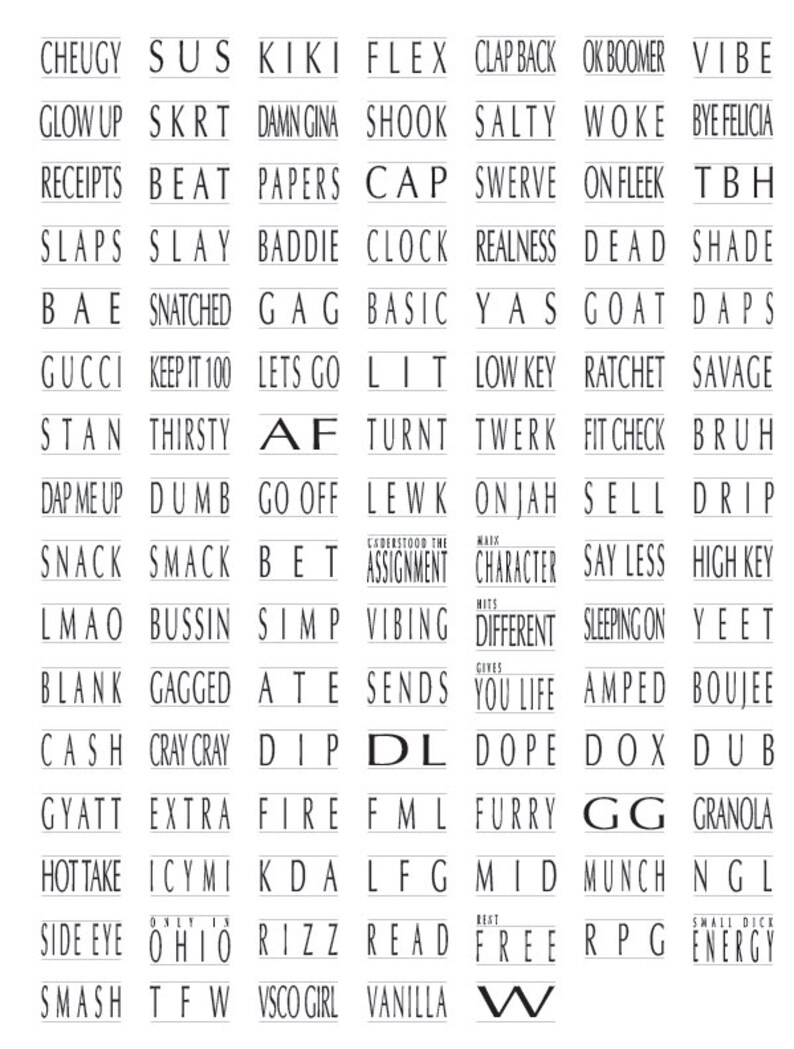 Slang Text, Slang Words, Clipart, Digital Download, Instant Download ...