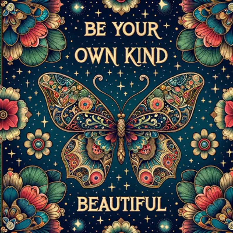 Beautiful Digital Art, Butterfly and Flower With Motivational Quote ...