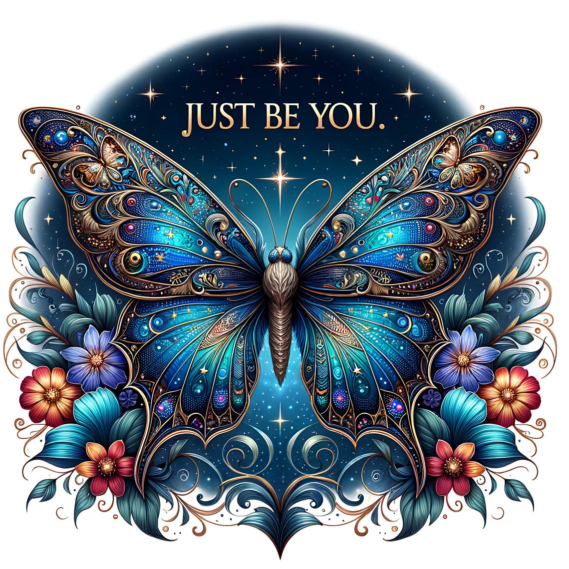 Beautiful Digital Art, Butterfly and Flower With Motivational Quote ...