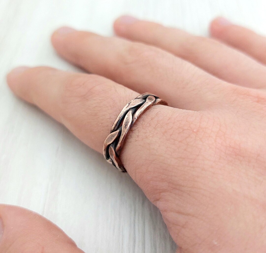 Handmade Copper Ring Braided Ring Original and Hand-forged Unisex ...