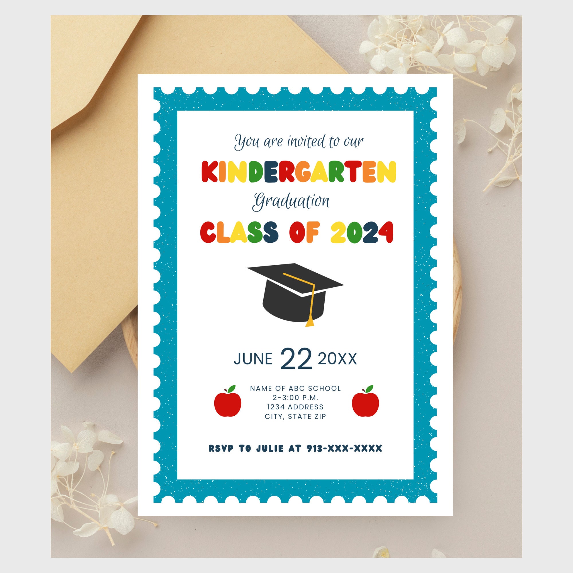 Editable Preschool Graduation Invitation, Prek Announcement Party ...