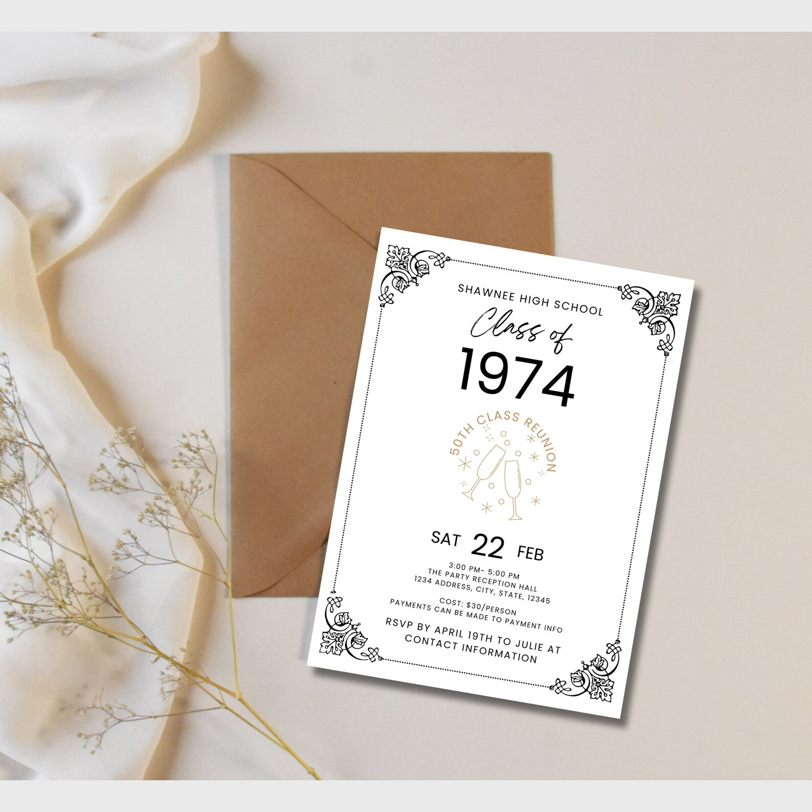 Class Reunion Invitation Template, High School Reunion, College Reunion ...