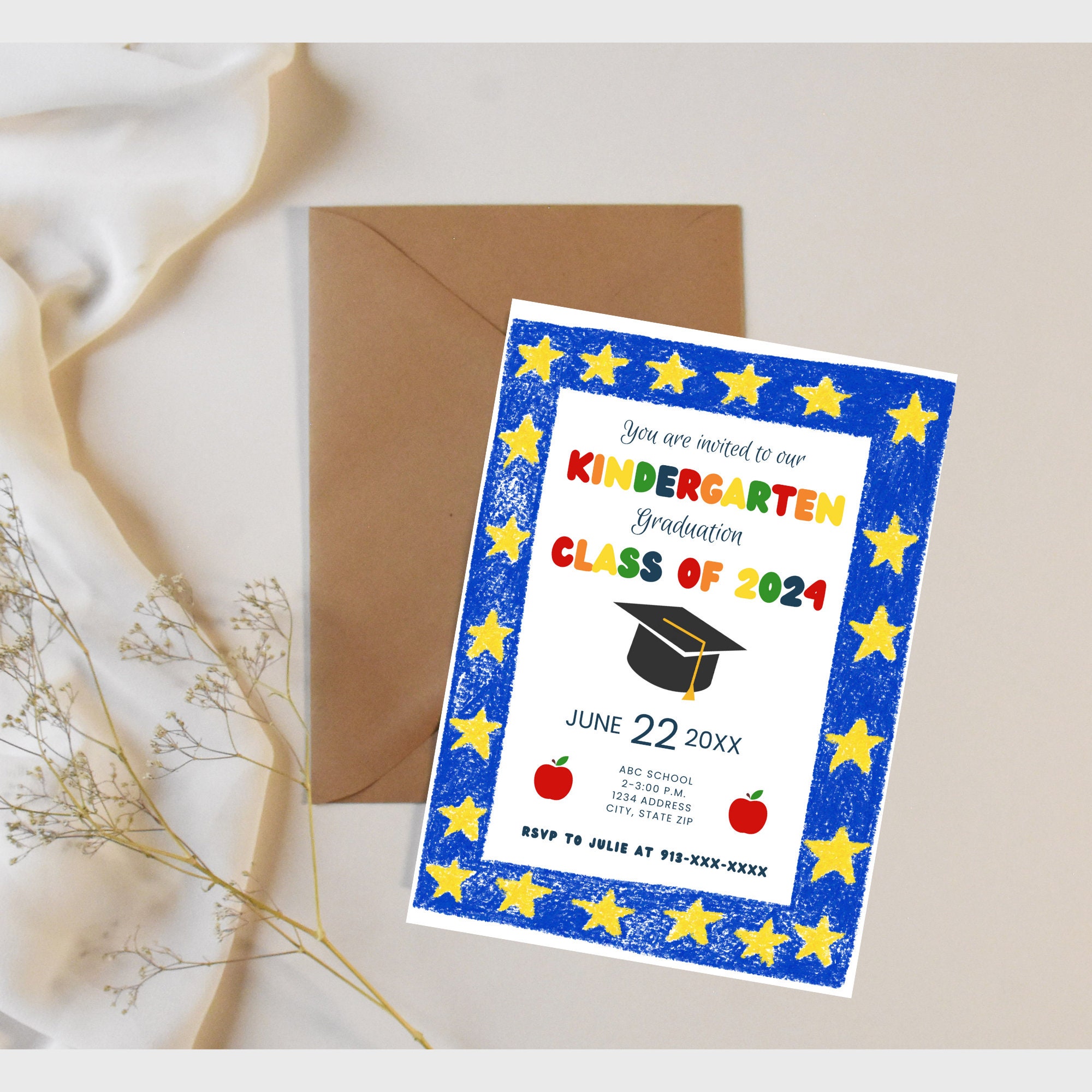 Preschool Grad, Class of 2024, Editable Printable Template, Pre- K ...