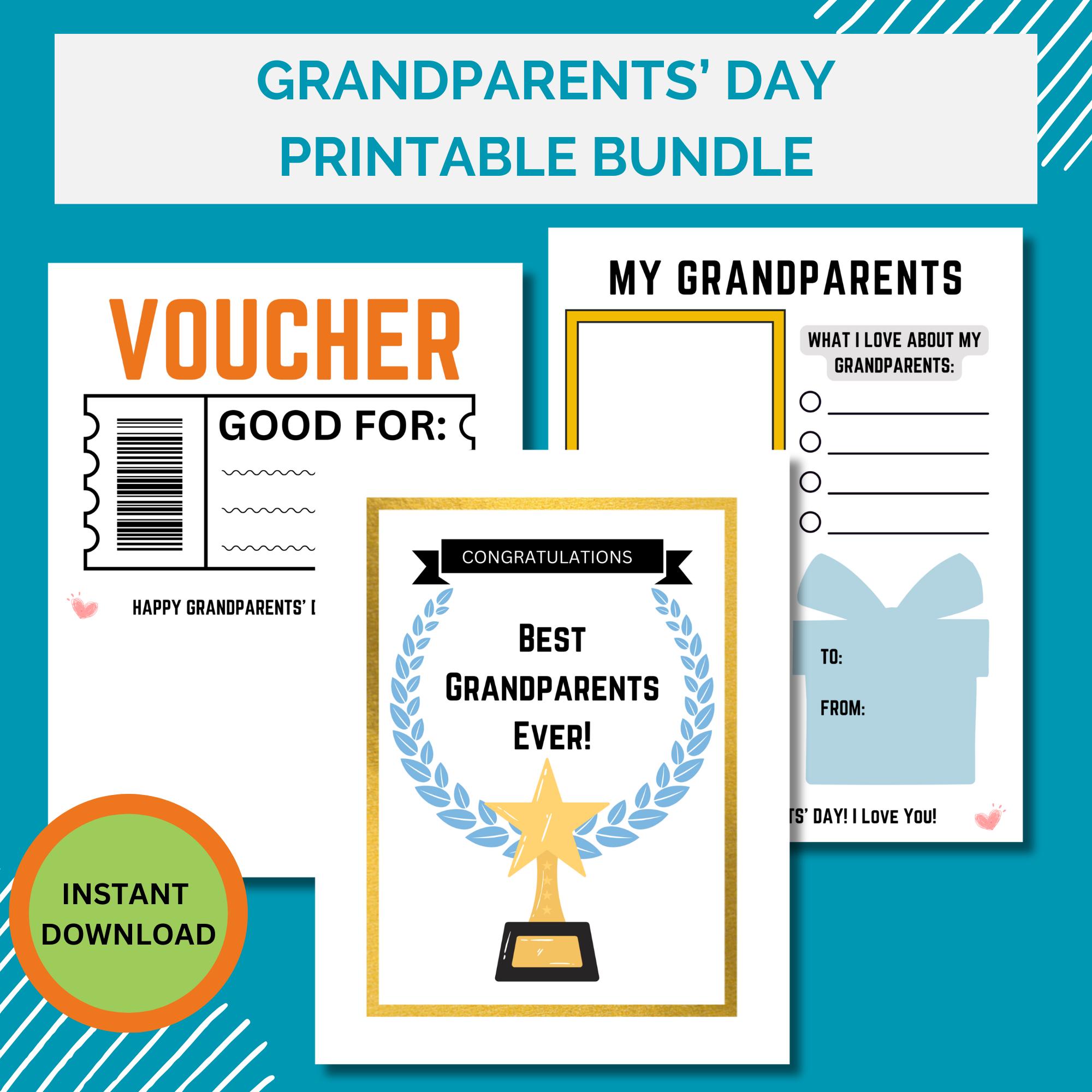 Grandparents' Day Printable, Grandparents Day Keepsake, Toddler ...
