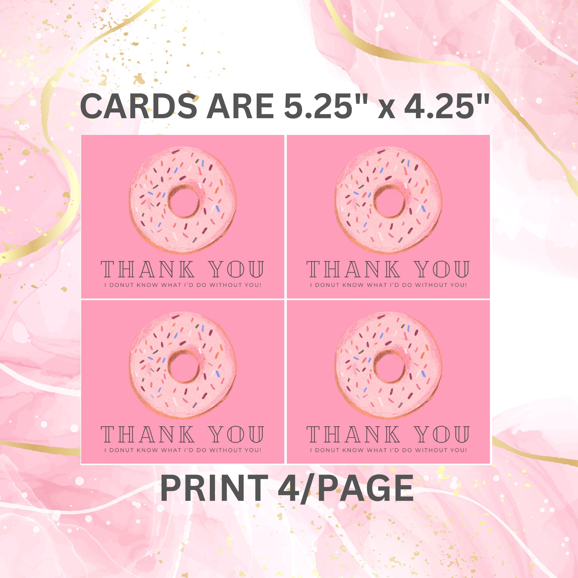 Donut Birthday, Thank You Card Funny, Donut Birthday Invitation, Donut ...