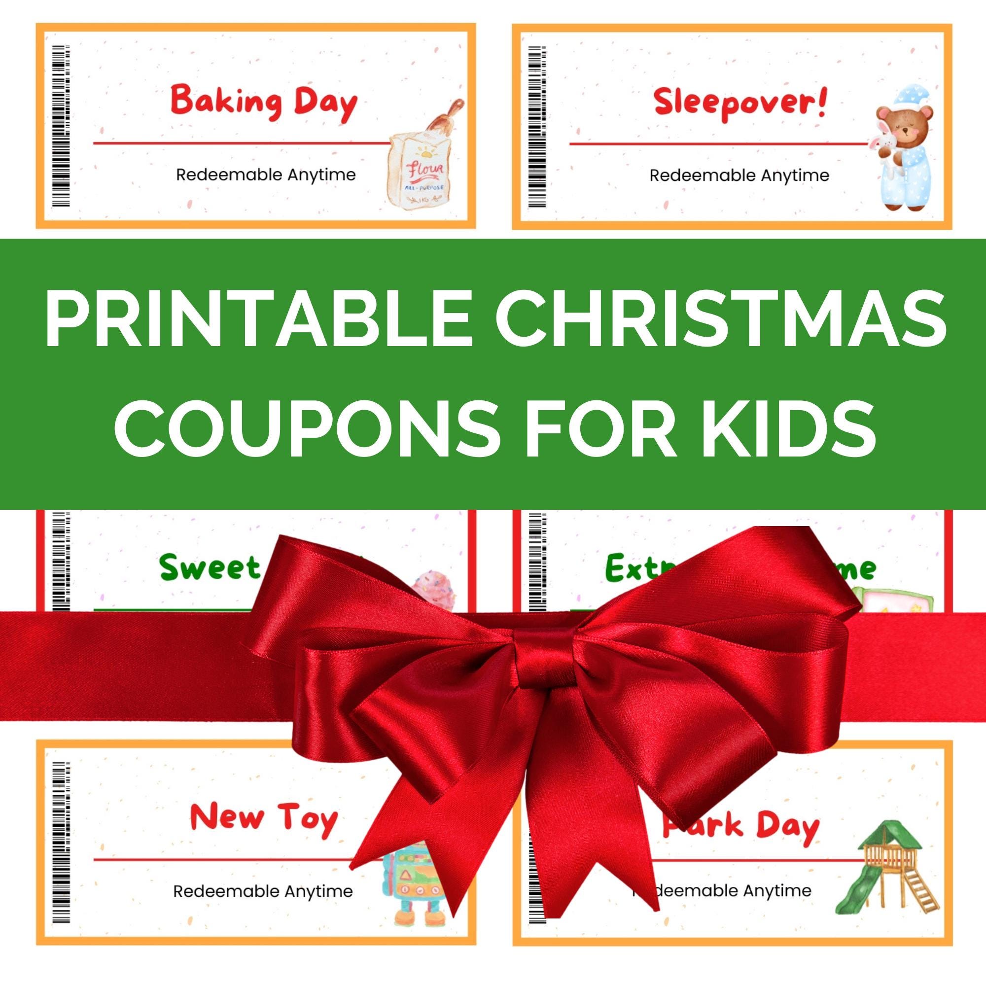 Printable Christmas Coupons for Kids, Christmas Coupon Book, Christmas ...