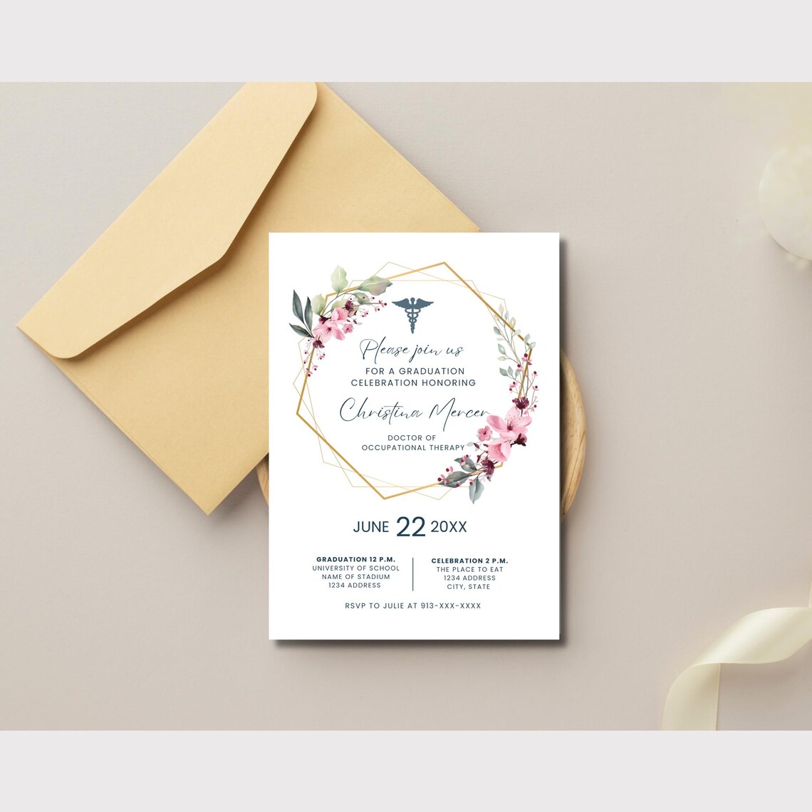 Graduation Invite, Doctor Occupational Therapy Graduation Party, OTD ...