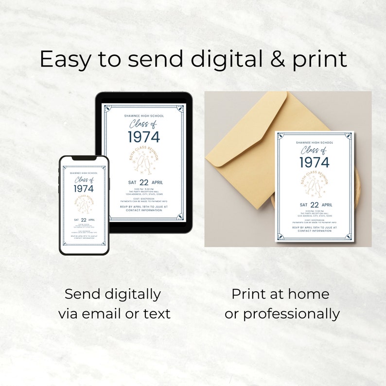 Class Reunion Invitation Template, High School Reunion, College Reunion ...