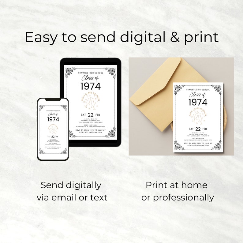 Class Reunion Invitation Template, High School Reunion, College Reunion ...