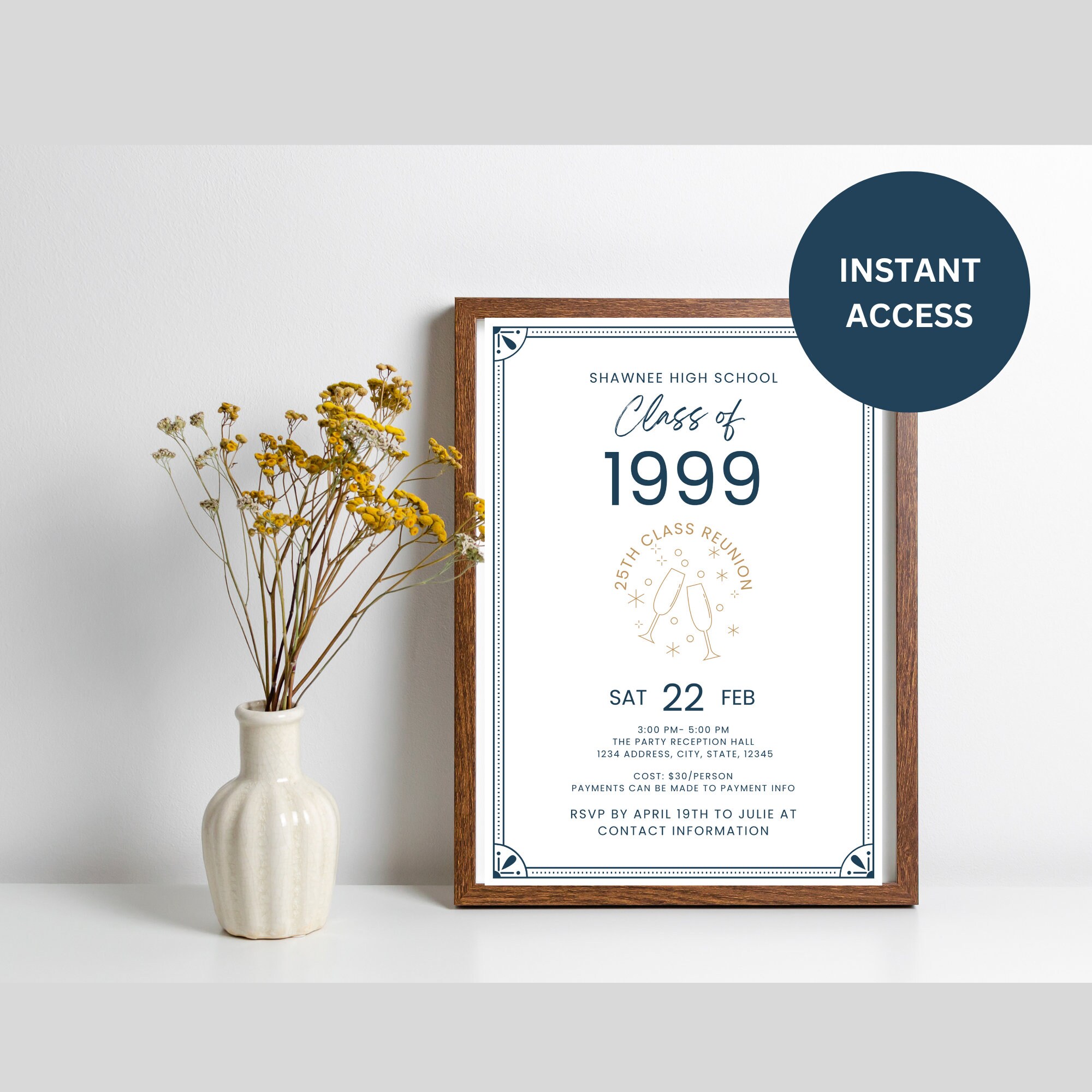 Class Reunion Invitation Template, High School Reunion, College Reunion ...