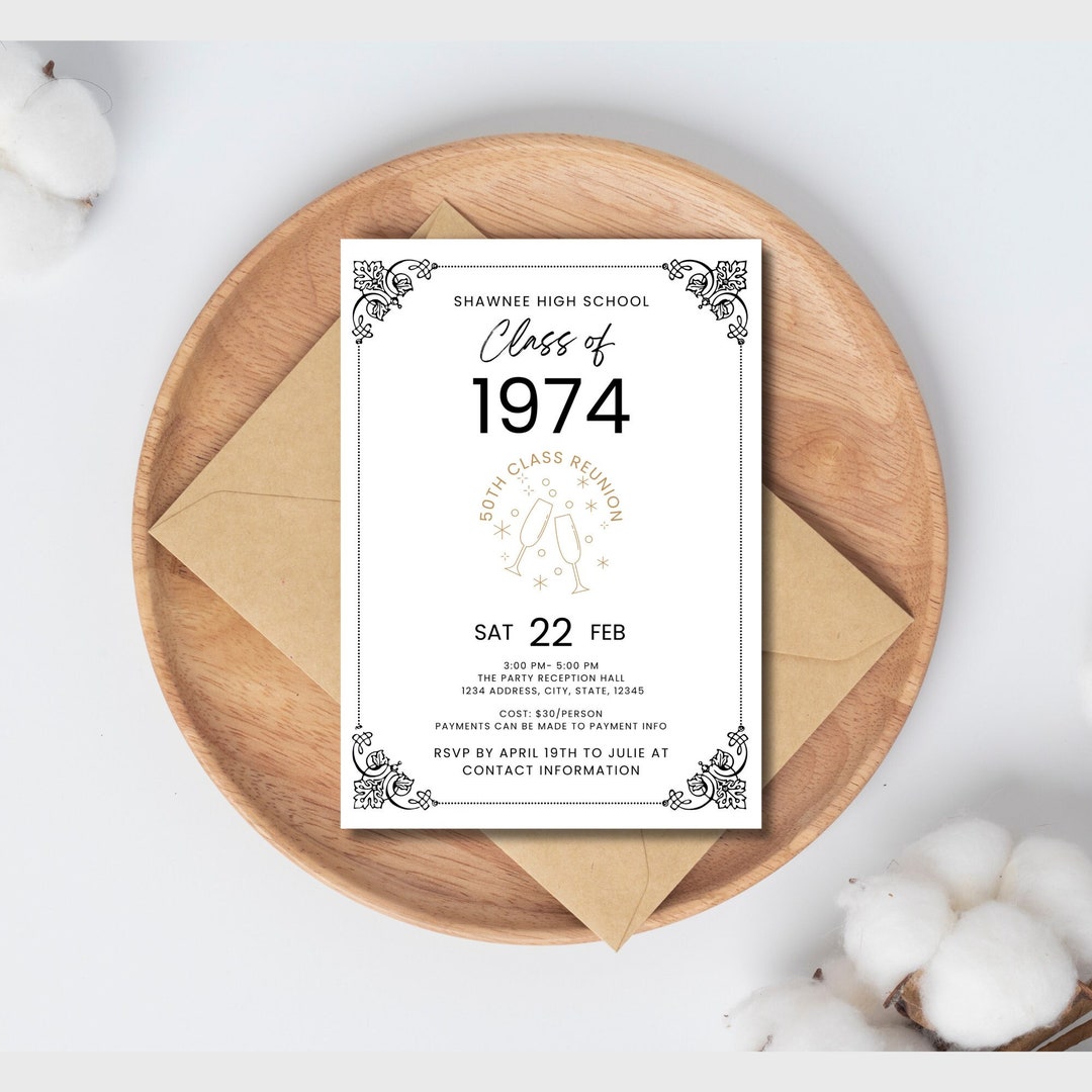 Class Reunion Invitation Template, High School Reunion, College Reunion ...