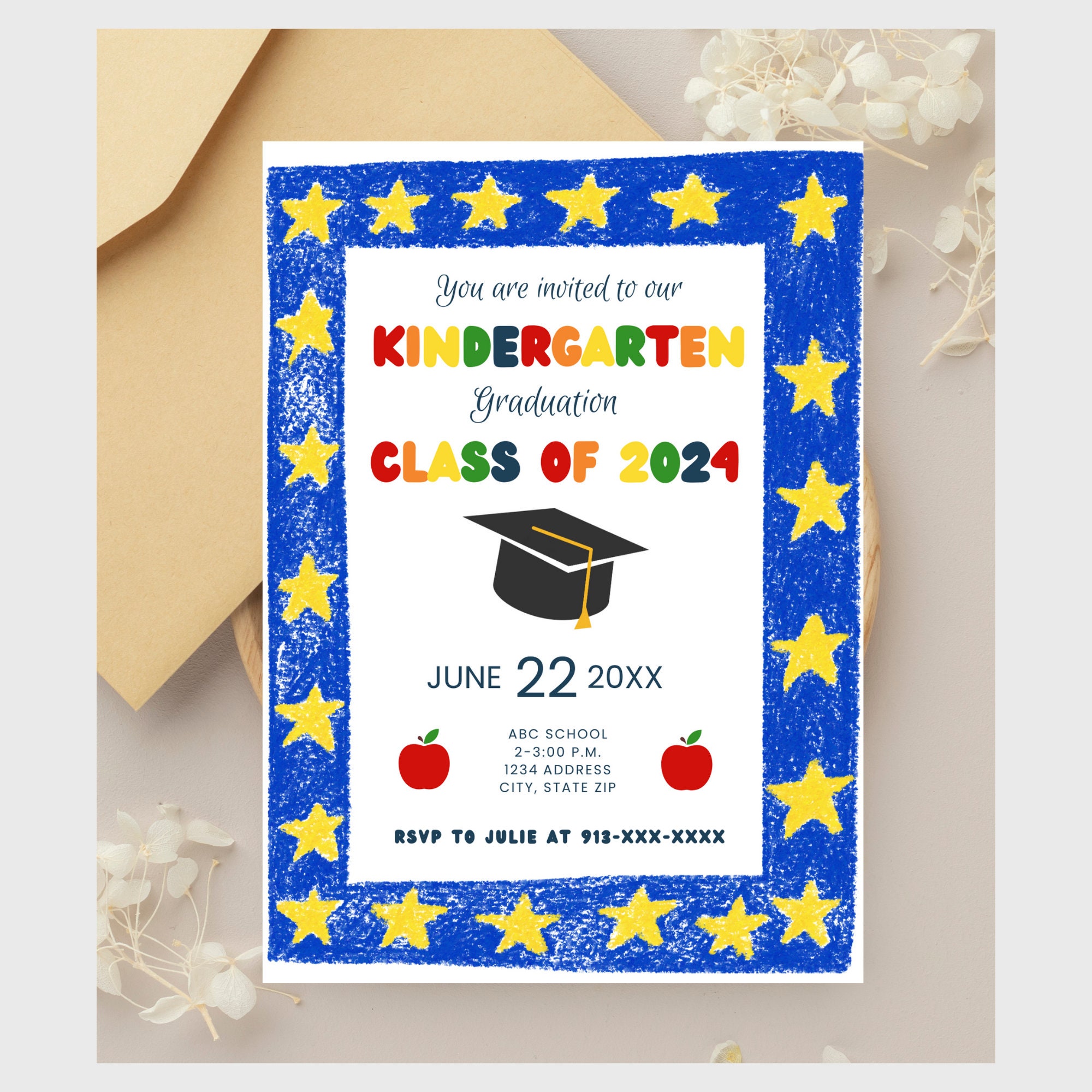Preschool Grad, Class of 2024, Editable Printable Template, Pre- K ...
