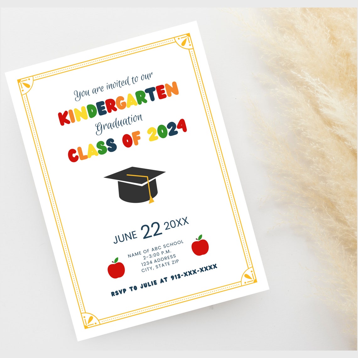 Editable Preschool Graduation Invitation Template - Etsy