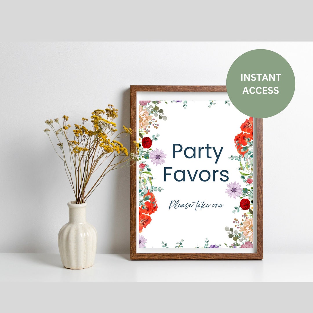 Favor Sign, Take One Sign, Milestone Birthday Invitation, Wildflower ...