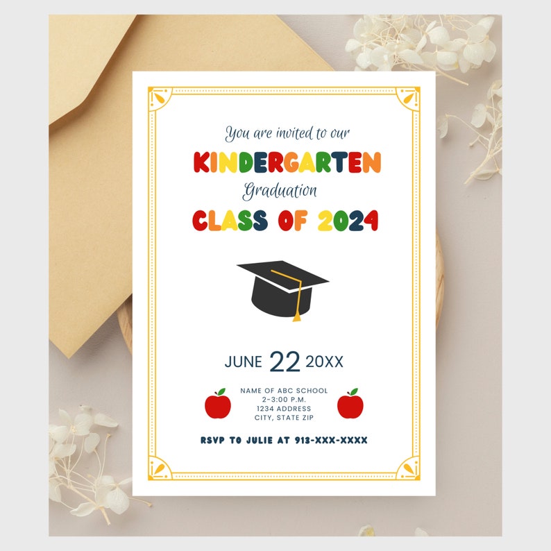 Editable Preschool Graduation Invitation Template - Etsy