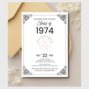 Class Reunion Invitation Template, High School Reunion, College Reunion ...