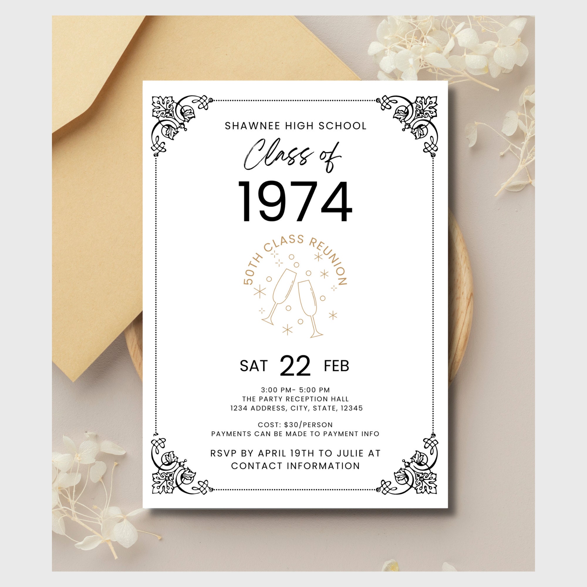 Class Reunion Invitation Template, High School Reunion, College Reunion ...