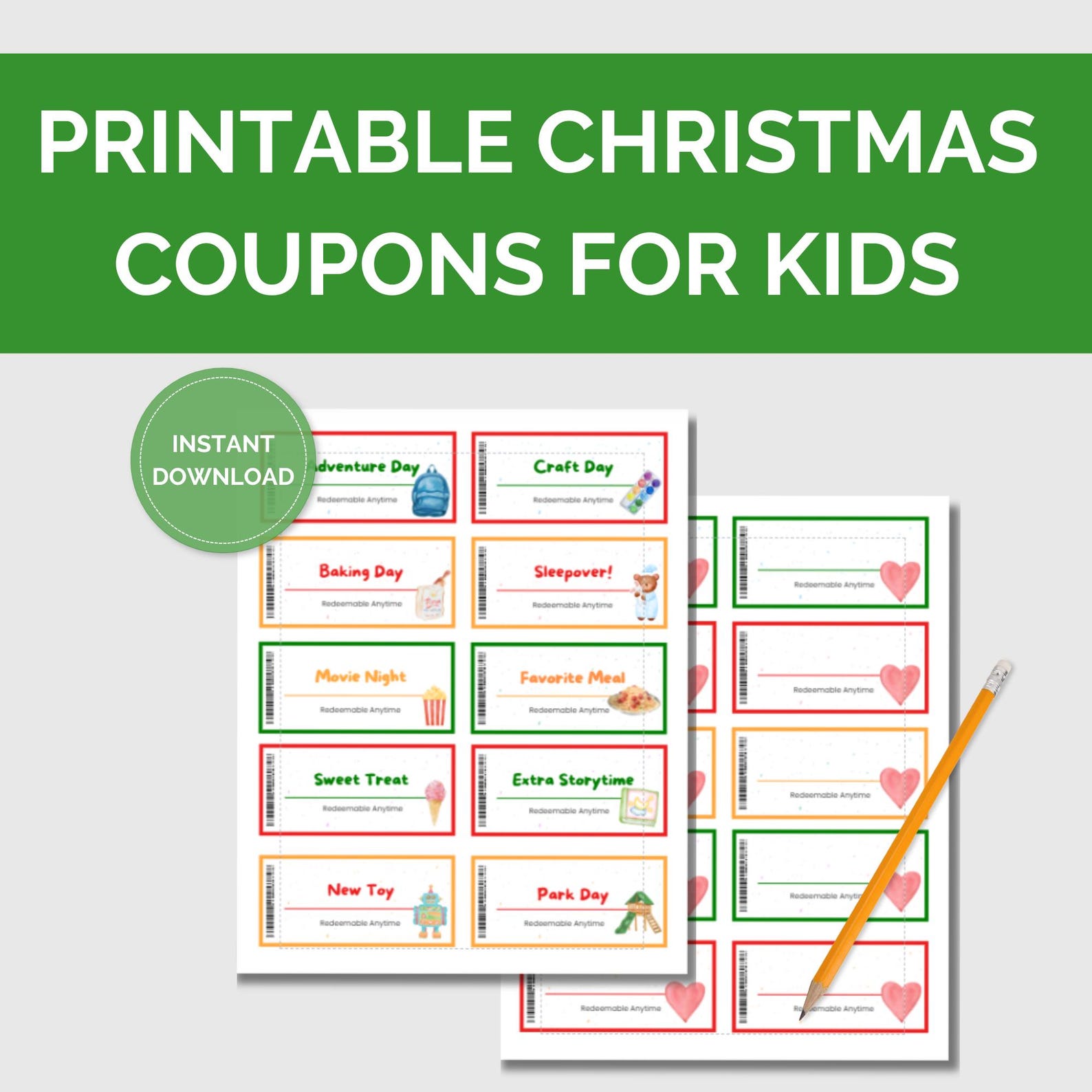 Printable Christmas Coupons for Kids, Christmas Coupon Book, Christmas ...