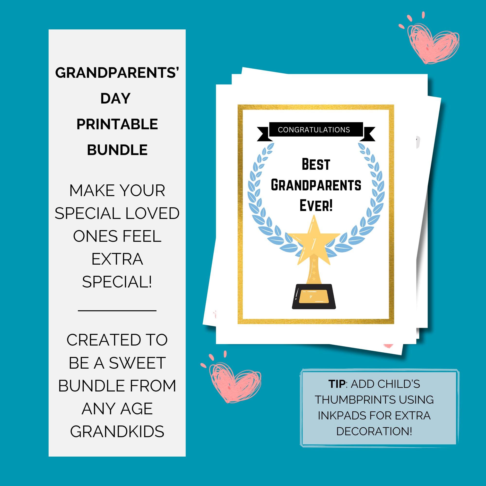 Grandparents' Day Printable, Grandparents Day Keepsake, Toddler ...