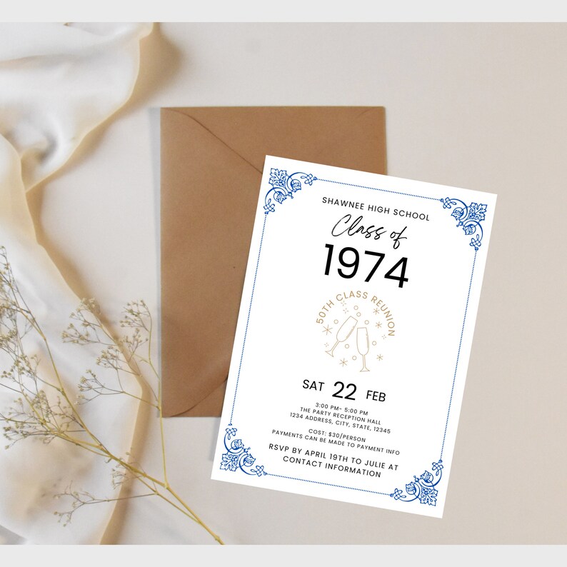 Class Reunion Invitation Template, High School Reunion, College Reunion ...