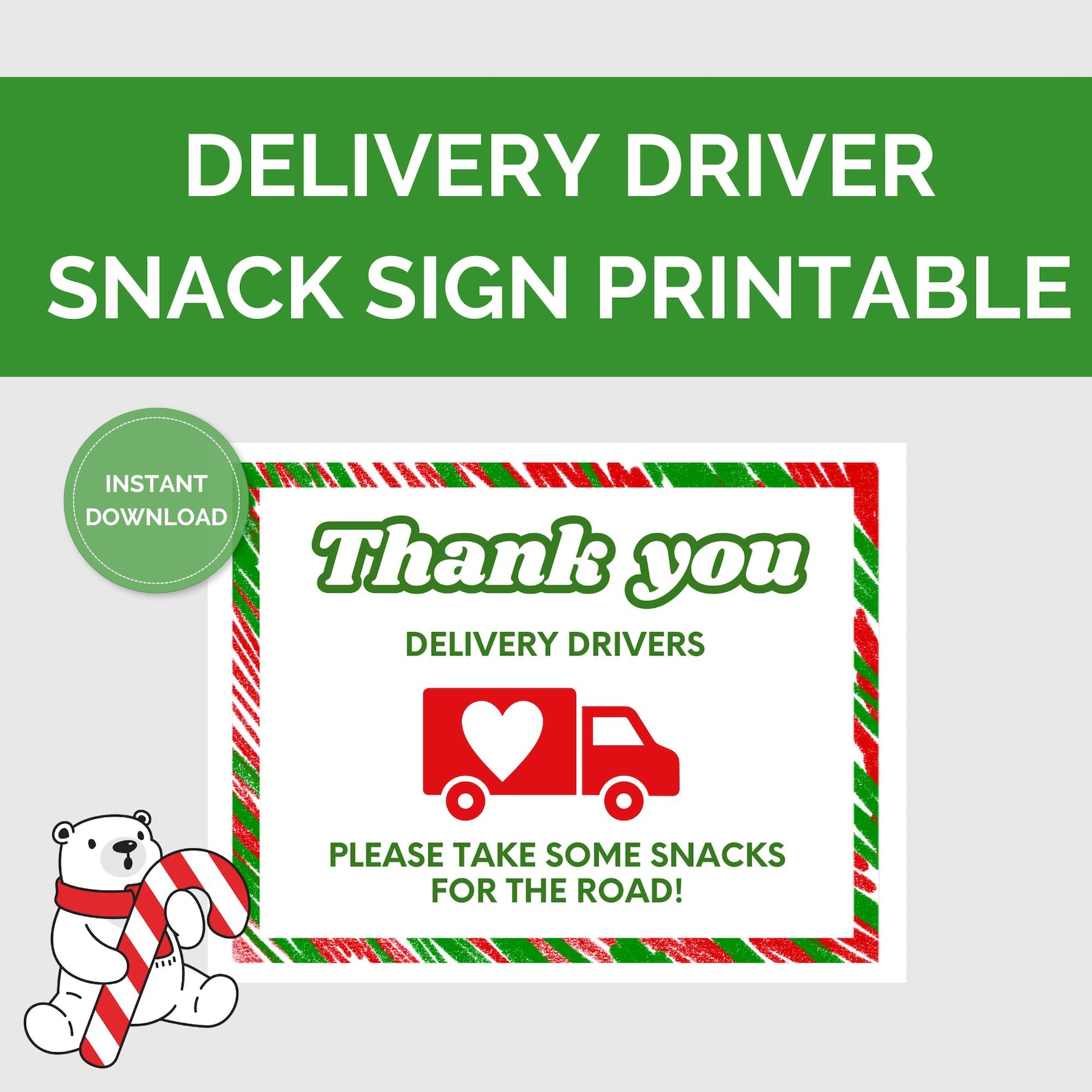 Delivery Driver Snack Sign Printable, Delivery Driver Thank You Sign ...
