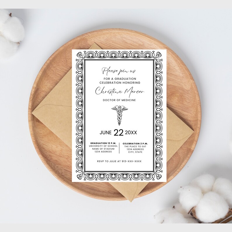 Graduation Invite, Medical Doctor Graduation Party, Nursing Graduation ...