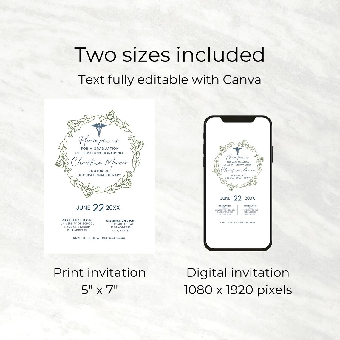 Graduation Invite, Doctor Occupational Therapy Graduation Party, OTD ...