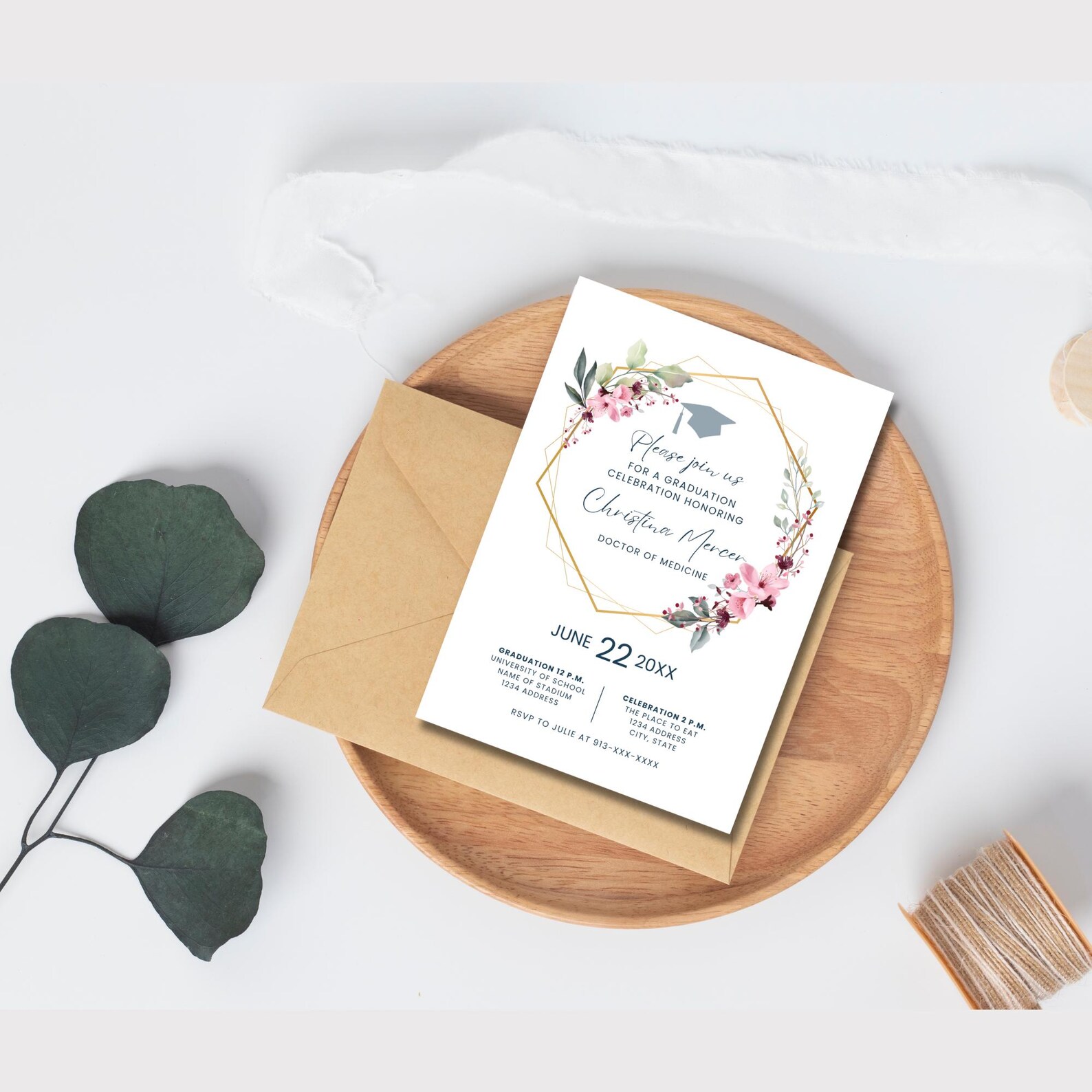 Med School Graduation Invitation, Customizable Nursing School Grad ...