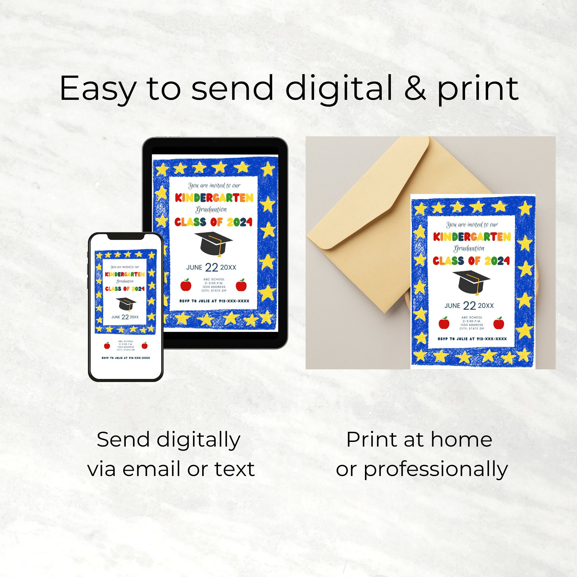 Preschool Grad, Class of 2024, Editable Printable Template, Pre- K ...