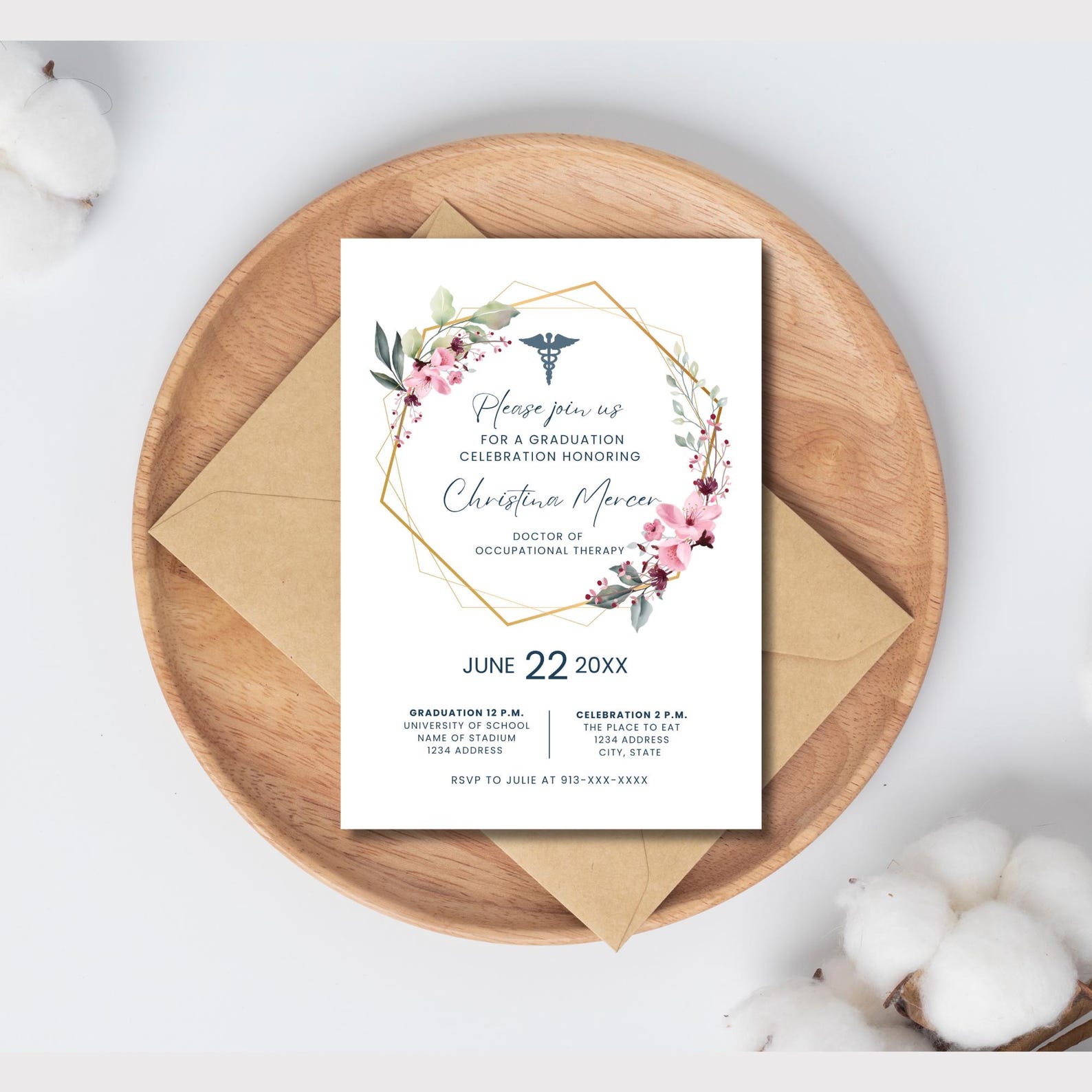 Graduation Invite, Doctor Occupational Therapy Graduation Party, OTD ...