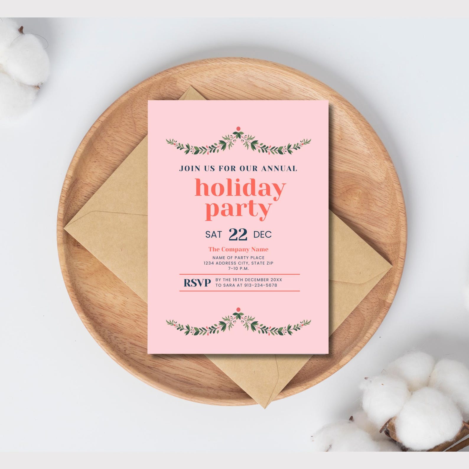 Editable Corporate Holiday Party Invitation, Christmas Tree Party ...