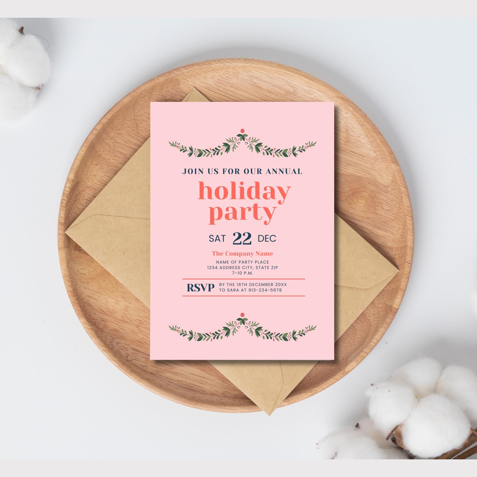 Editable Corporate Holiday Party Invitation, Christmas Tree Party ...