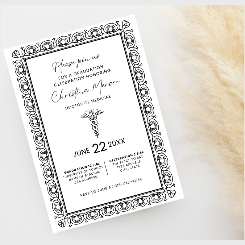 Graduation Invite, Medical Doctor Graduation Party, Nursing Graduation ...