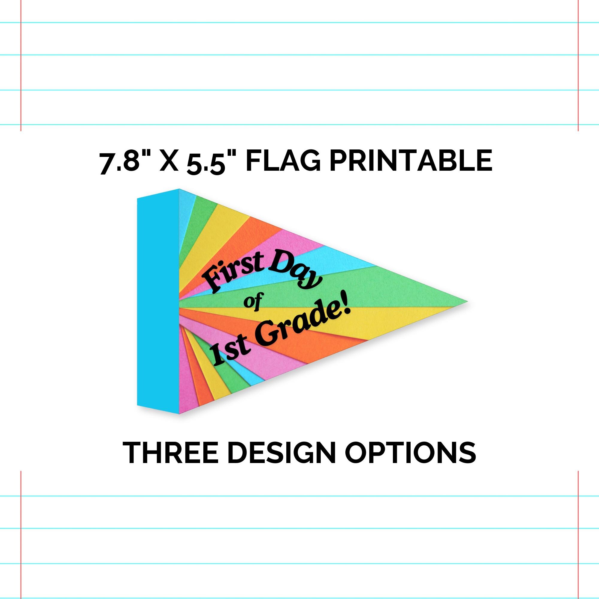 First Day of 1st School Pennant Flag, Back to School Printable Sign ...
