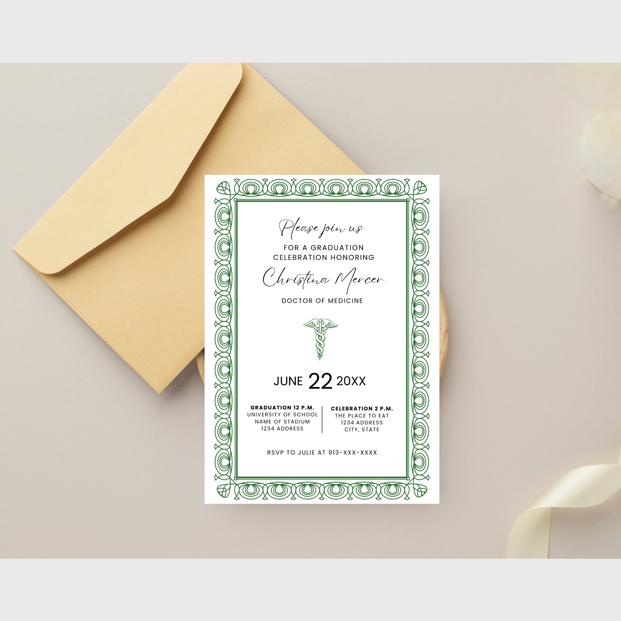 Graduation Invite, Medical Doctor Graduation Party, Nursing Graduation ...