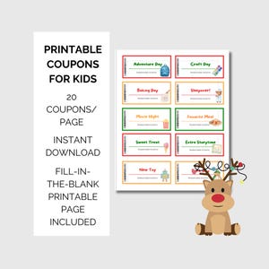 Printable Christmas Coupons for Kids, Christmas Coupon Book, Christmas ...