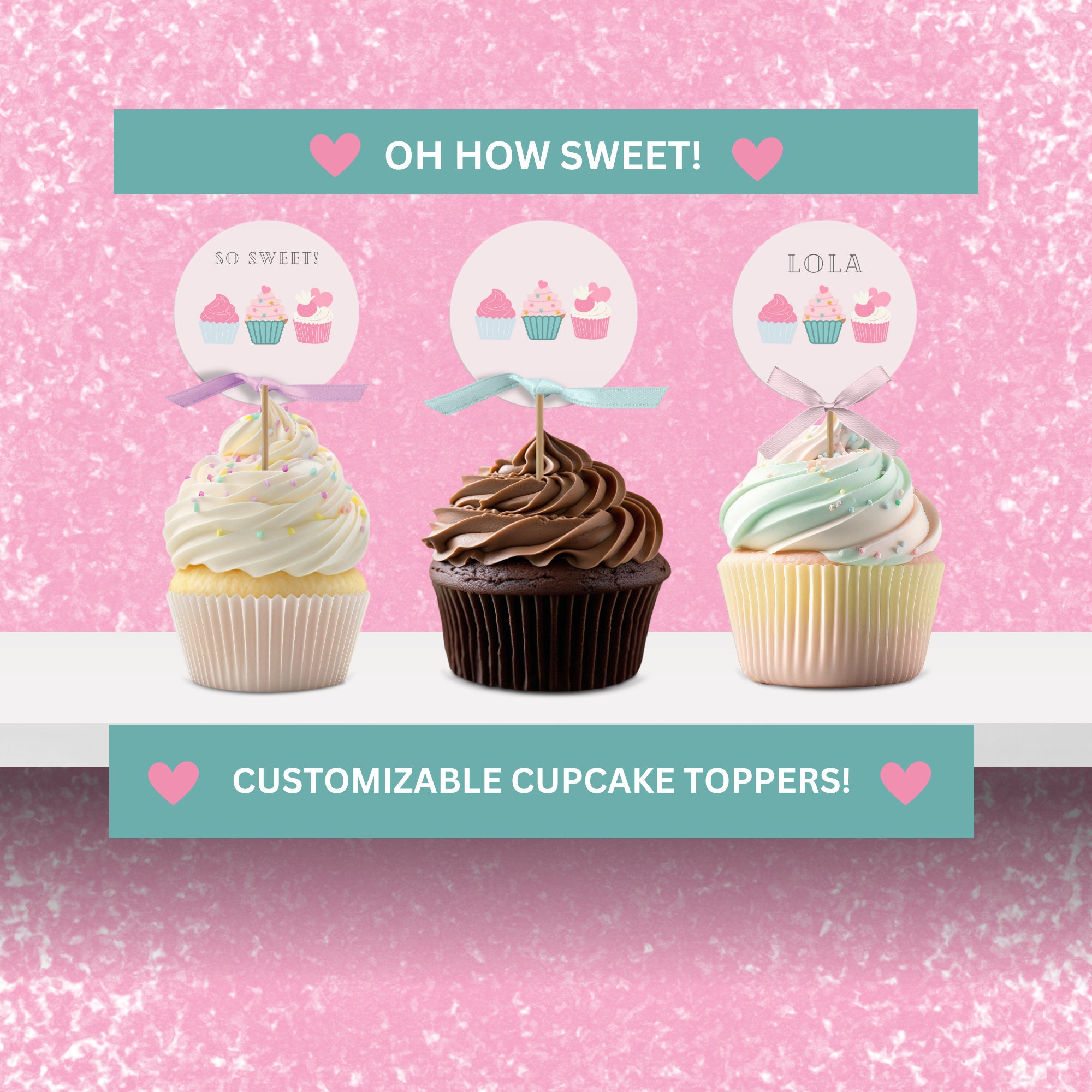 Custom Cupcake Topper, Cupcake Toppers, Custom Birthday Party Favors ...