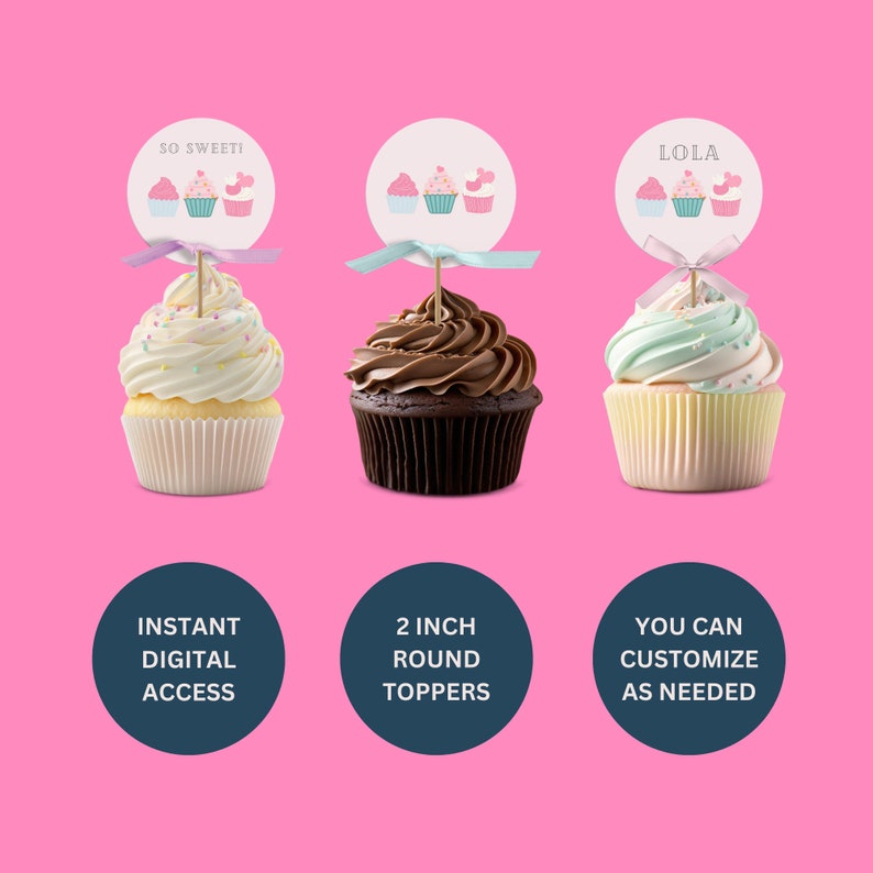 Custom Cupcake Topper, Cupcake Toppers, Custom Birthday Party Favors ...