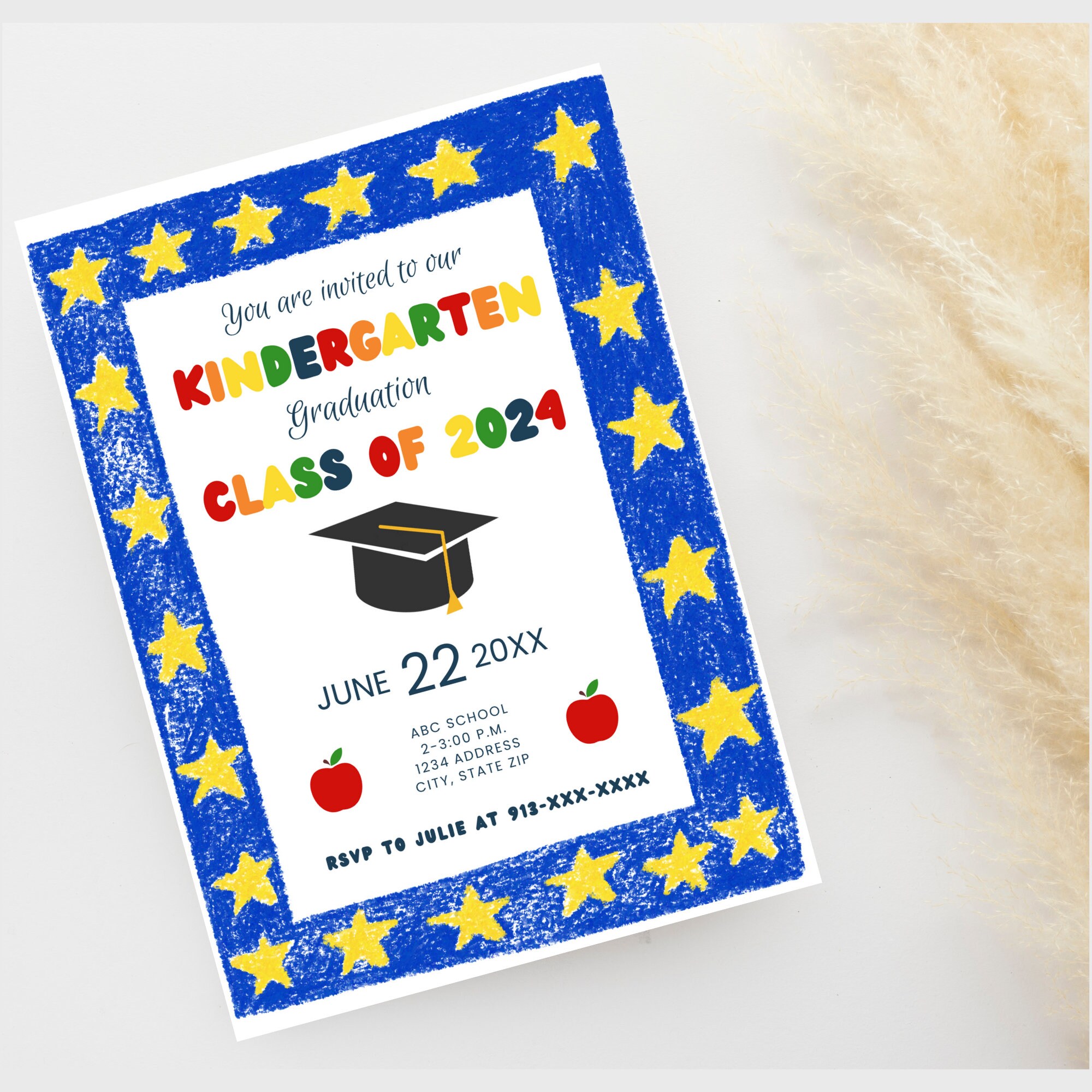 Preschool Grad, Class of 2024, Editable Printable Template, Pre- K ...