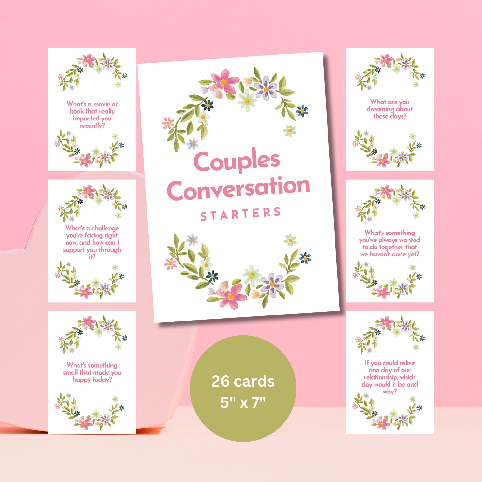 Couples Conversation Starters Printable Valentine's Day Gift ...