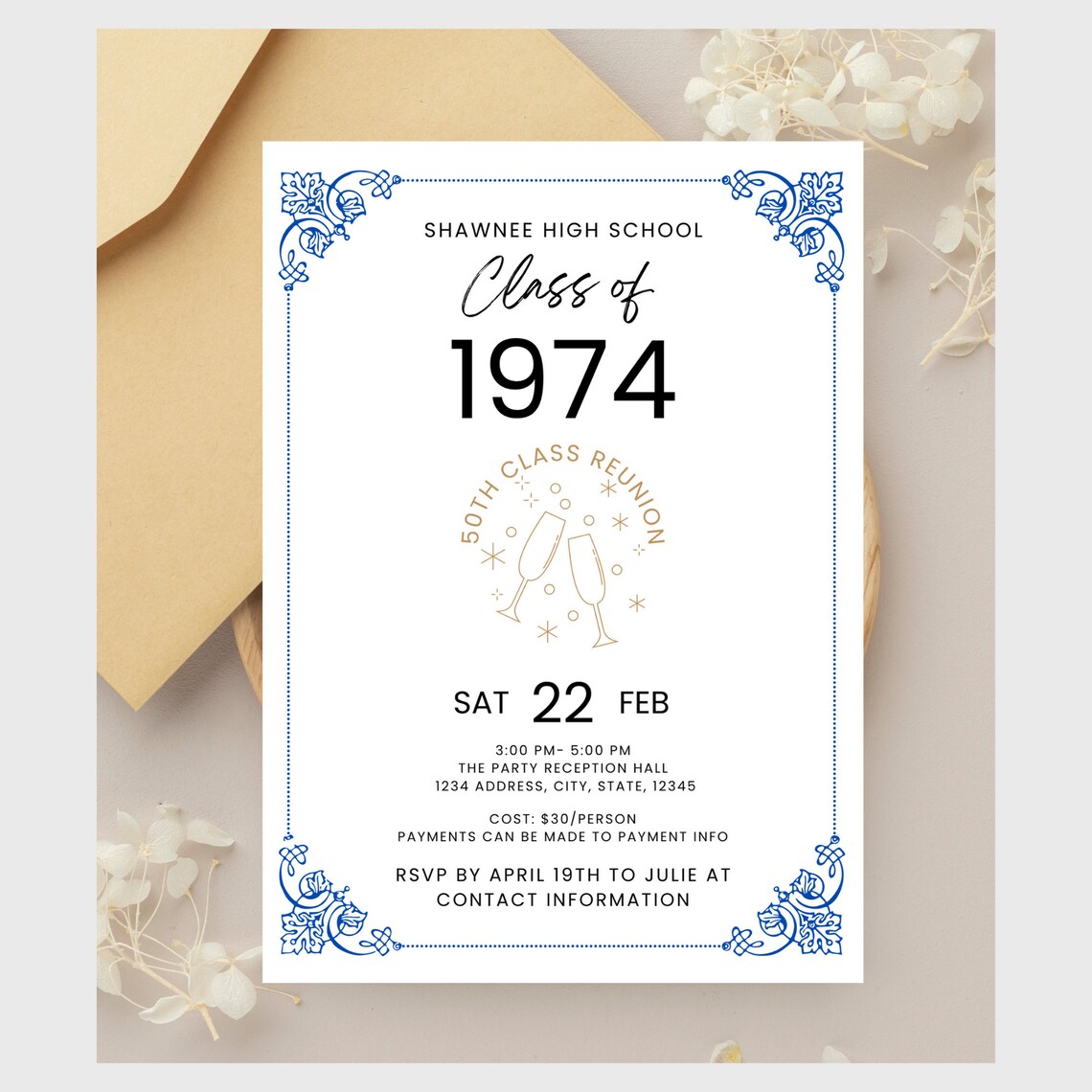 Class Reunion Invitation Template, High School Reunion, College Reunion ...