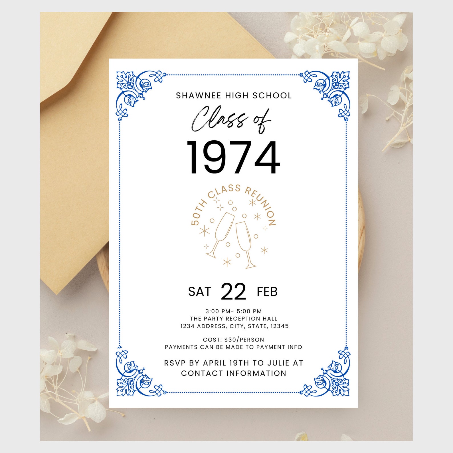 Class Reunion Invitation Template, High School Reunion, College Reunion ...
