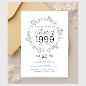 Class Reunion Invitation Template, High School Reunion, College Reunion ...