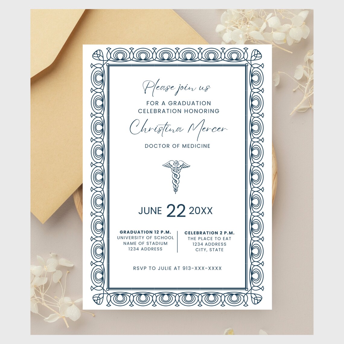 Graduation Invite, Medical Doctor Graduation Party, Nursing Graduation ...